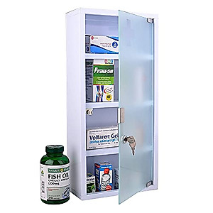 Wincere 4 Tier Moisture Resistance Steel Wall Mount Medicine Cabinet First Aid Storage Emergency Organizer