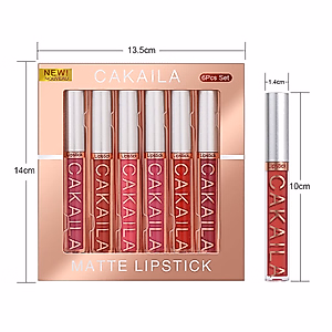 KARNAR 6 Pcs Lipstick Matte Liquid Lipstick Lipgloss Set for Women labiales mate 24 horas originales matte larga duracion 24 Deep Red Original 24 Hours Lipstick Lip Stain Long Lasting Waterproof.
