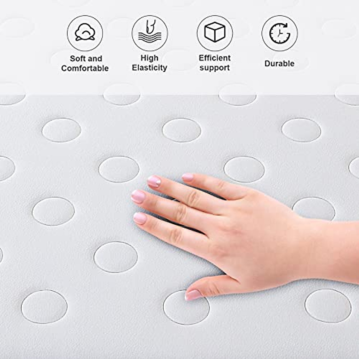 Memory Foam and Innerspring Hybrid Mattress, 14 Inch Double-Sided Cal-King Size Mattress with 2 Bonus Pillows, Flippable Mattress with Breathable Soft Fabric Cover, Bed-in-a-Box, Medium and Firm