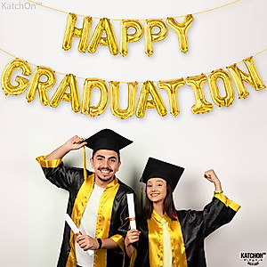 XtraLarge, Gold Happy Graduation Banner - 16 Inch, Graduation Foil Balloons | Graduation Party Supplies 2023 for Graduation Party Decorations 2023 | Graduation Banner for Graduation Decorations 2023