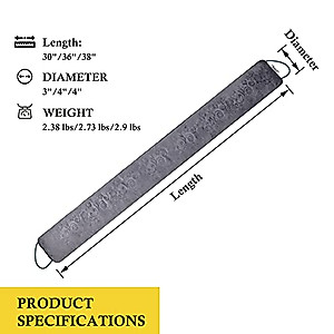 fowong Door Draft Stopper 38 Inch Weighted Under Door Draft Blocker Soundproofing Guard Wind Blocker with Hook Tapes for Easy Install, Grey