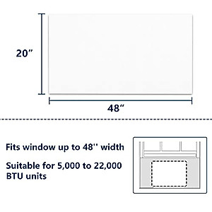 Pearwow Window Air Conditioner Side Panel, 48" Extended Width XL Size Surround Insulated Foam Side Panels for Window AC Units, Air Conditioner Insulation Panel for Summer and Winter
