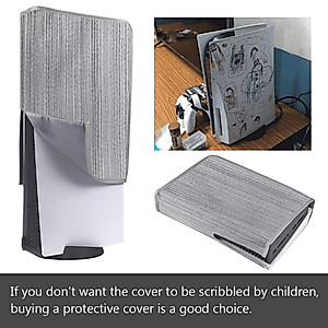 PINSO Pinson Premium Dust Cover for PS5 Sony Playstation 5 Console, Scratch-Resistant, Waterproof (Gray)