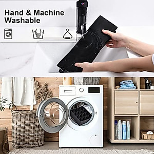 ULG 4 Pack Socks Underwear Drawer Organizer Divider, Washable Dresser Foldable Oxford Fabric Closet Organizers and Storage Boxes for Socks, Underwear, Ties, Belts (Black), Large (UL421041503)