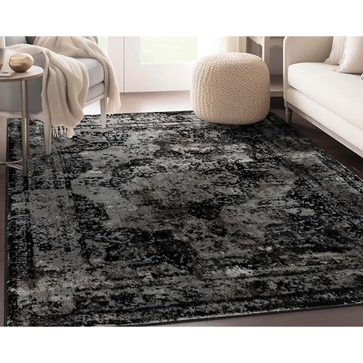 Well Woven Patras Black Vintage Oriental Medallion Area Rug 8x10 (7'10" x 9'10")