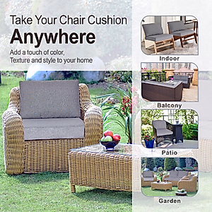 XXPILOS Outdoor Seat/Back Chair Cushion Tufted Pillow 22"x22" Indoor Deep Seat Chair Cushion Set Water Resistant for Patio Furniture with 3-Year Fade Resistant