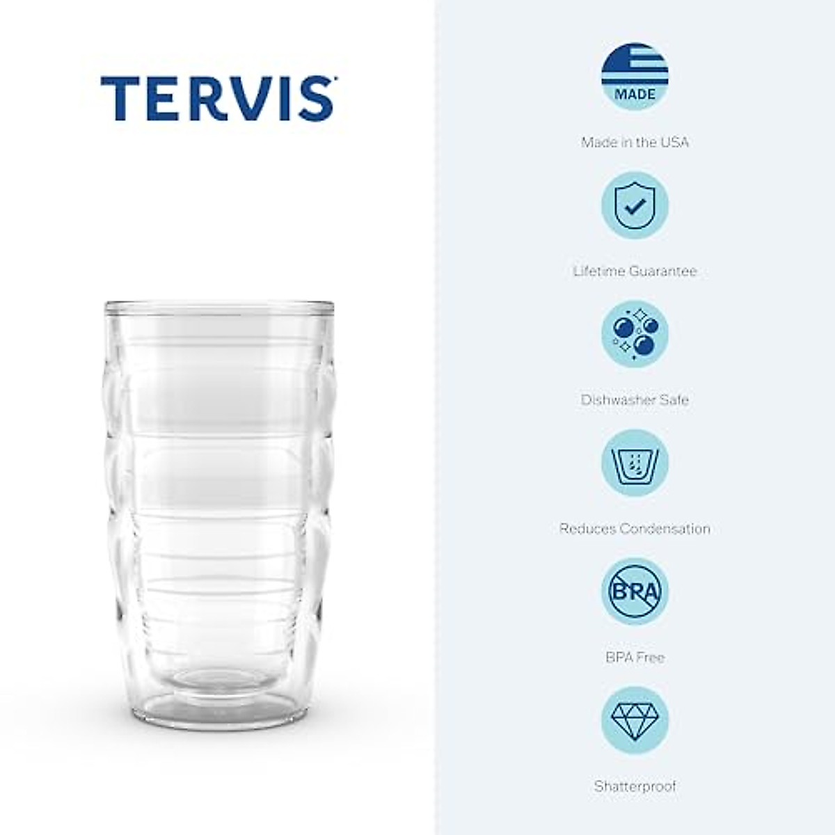 Tervis Live to Dance Made in USA Double Walled Insulated Tumbler Cup Keeps Drinks Cold & Hot, 10oz Wavy - No Lid, Emblem