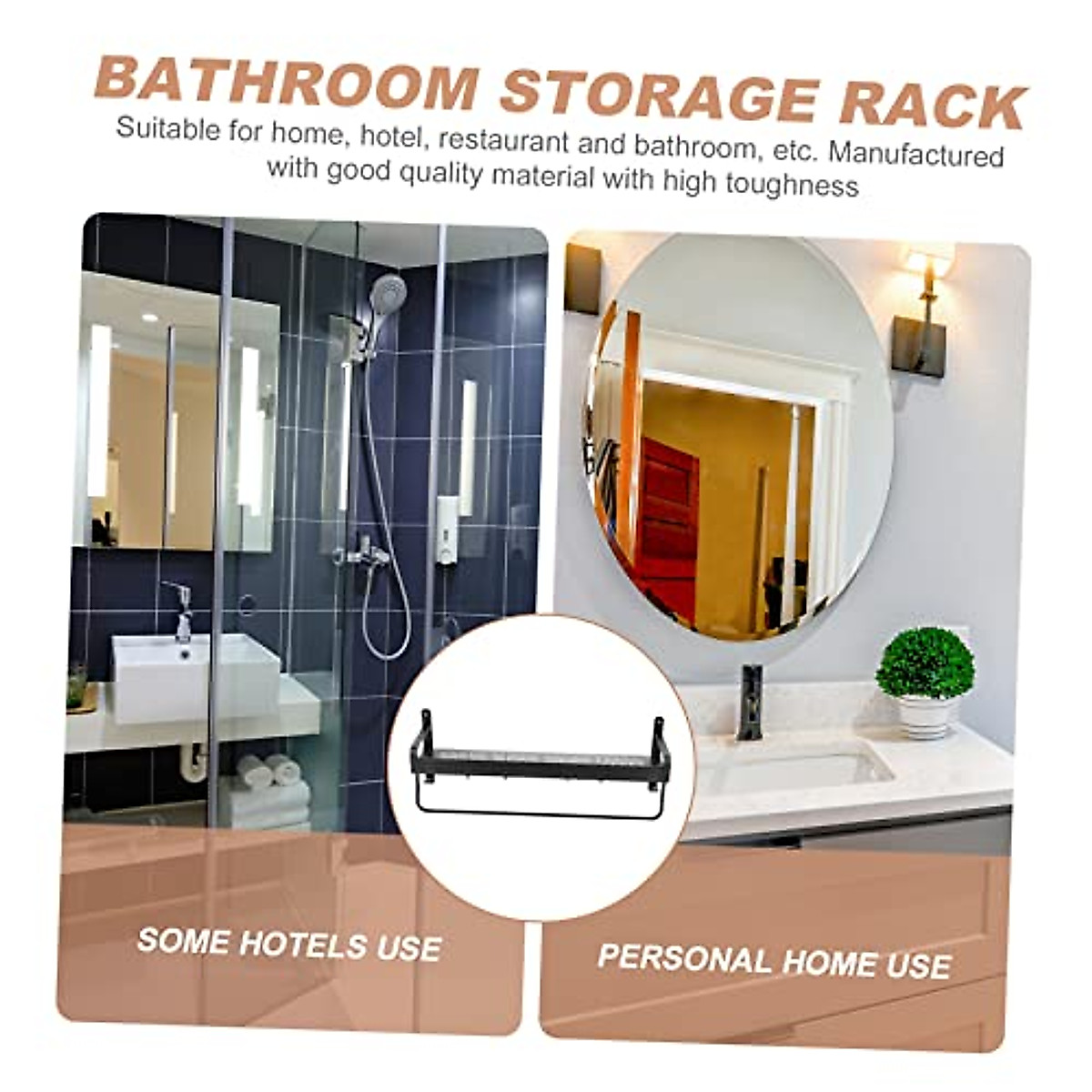 Cabilock 1 Set Nail Free Rack Shelves for Storage Wall Mounted Storage Hangers Wall Mounted Clothing Rack Bathroom Wall Shelf Bathroom Storage Organizer Bath Towel Holder Nail-Free Rack