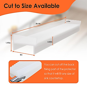 Sink Edge Protectors for Kitchen Sink, Silicone Sink Splash Guard for Kitchen and Bathroom, Protect Countertop from Scratch, Stain, Splash, Kitchen Sink Protector Stainless Steel, Granite, Quartz