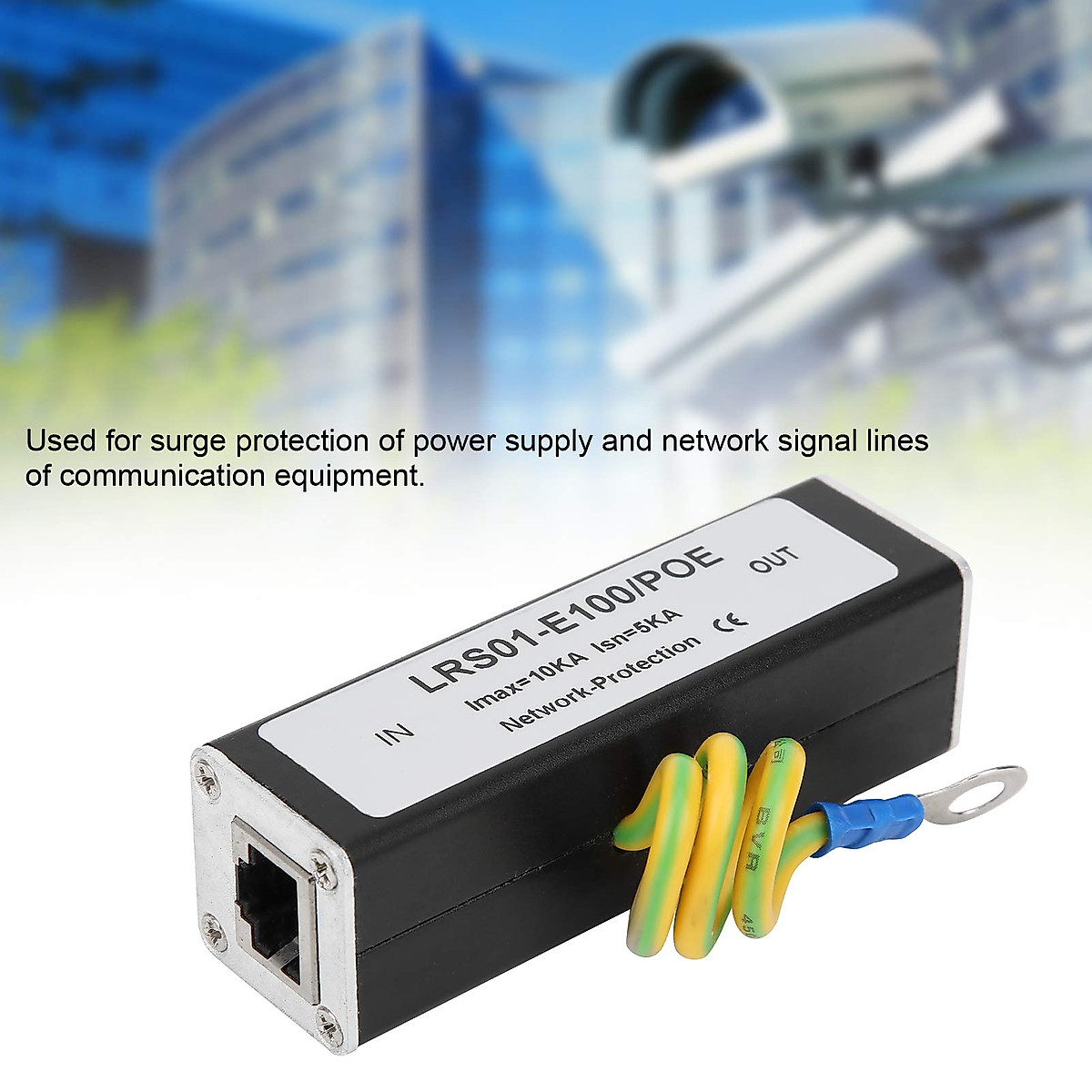 Hopcd Ethernet Surge Protector, POE Network Arrester IP Camera Thunder Surge Protector, RJ45 Lightning Suppressor for Network Camera/Network Switches