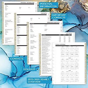 Monthly Planner/Calendar 2023-2025,2023-2025 Monthly Planner, Jul. 2023,Jun. 2025, 9x11, 24-Month Planner with Pocket & amp + Label + Thick Paper + Monthly Tabs + Twin-Wire Binding,Teal Waterink