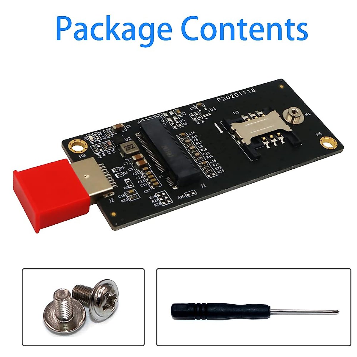 NGFF(M.2) Key B to USB 3.0 Adapter with SIM 6pin Slot for WWAN/LTE Module