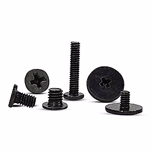 50pcs M3 Big Flat Head Screws Cross Thin Headed Screw for Laptop for Computer Mobile Phone Bolt Black Color 3mm-10mm Long - (M3x8mm) SCRW-169481