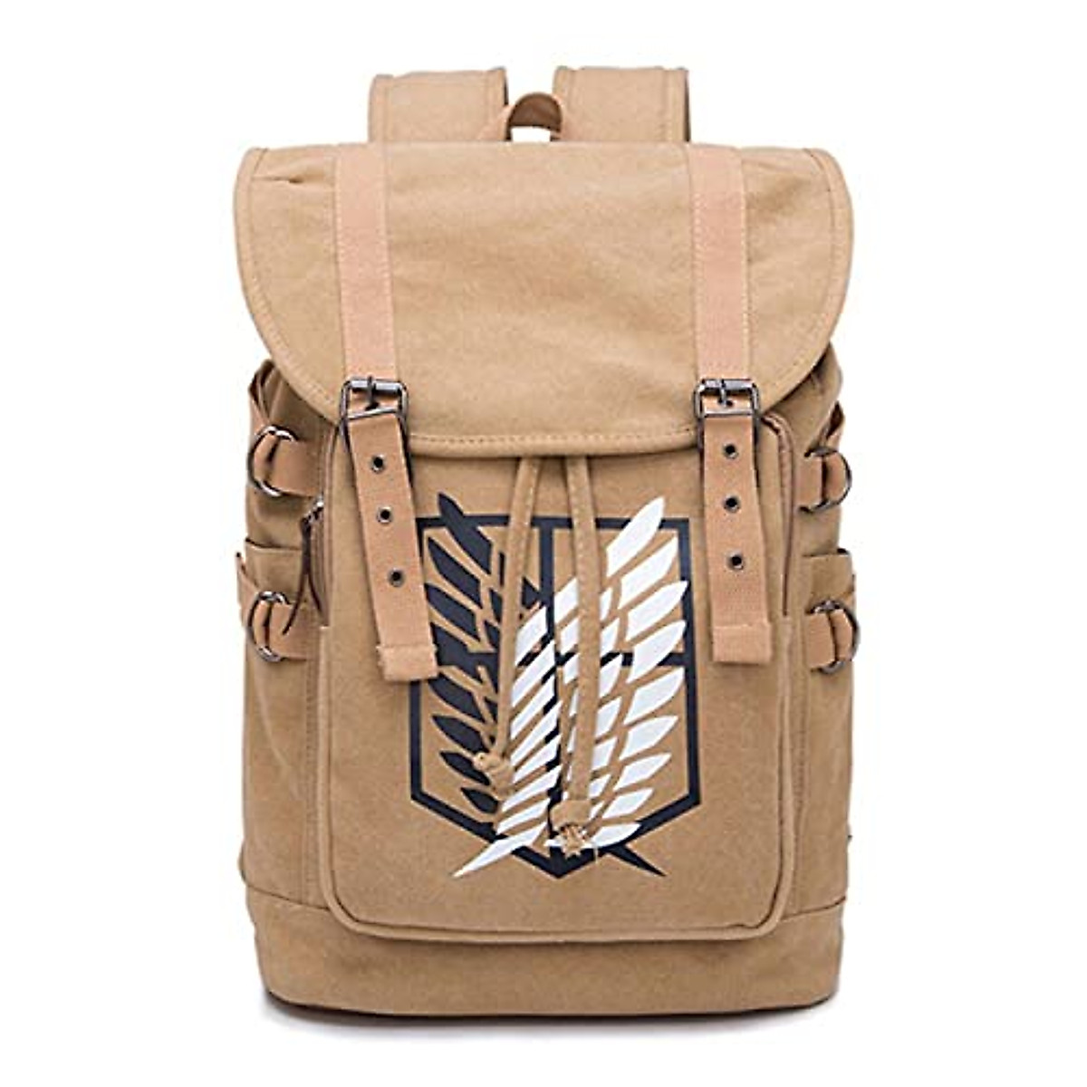 WANHONGYUE Attack on Titan Anime Drawstring Rucksack Canvas Backpack Schoolbag for Students Boys Girls Cosplay