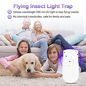 Fly Traps Indoor for Home, Plug-in Bug Fly Catcher Indoor - 2pcs, Bug Light Indoor with Sticky Trap for Capture Flies Fruit Flies Moths Gnats and Other Flying lnsects 400Sg Ft of Protection