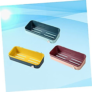 Healeved 3pcs Shampoo Holder Organizer Wall Shower Shelf Rack Kitchen Wall Punch Free Supportor Practical Rack Commodity Shelf Storage Rack Toothpaste Holder Soap Holder Suction Wall