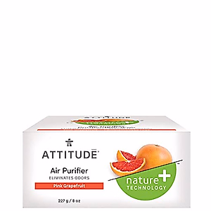 ATTITUDE Natural Air Purifier with Activated Carbon Filter, Hypoallergenic, Pink Grapefruit, 8 Oz, 15226