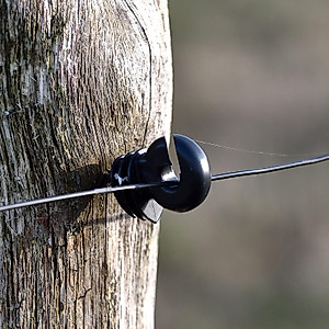 PATIKIL Electric Fence Insulator Screw-in Ring Insulator 25pcs Wood Post Insulator Red for Farm Fencing Power Grid System with Nut