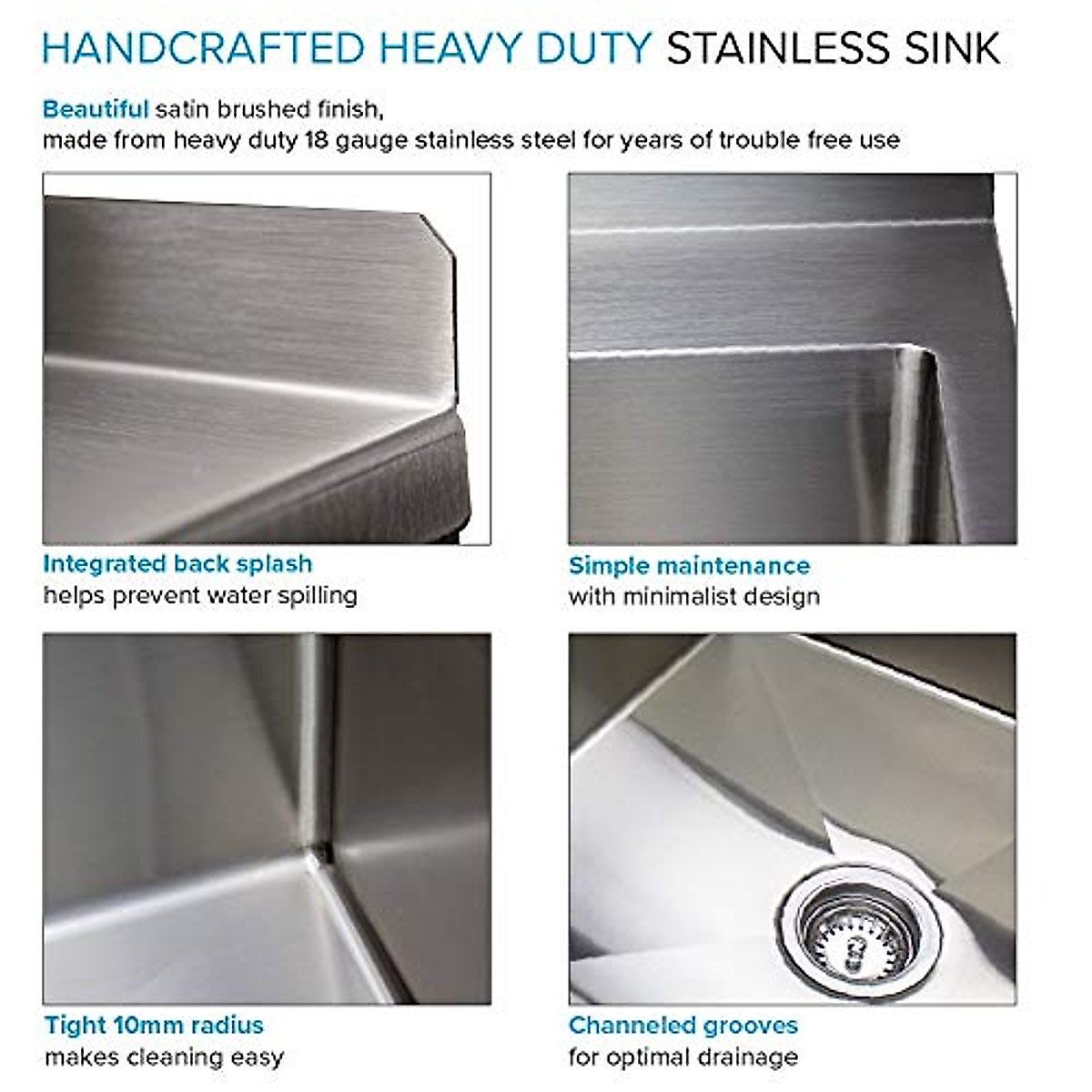 Transolid TFH-2522-MB 25 in. x 22 in. x 34.3 in. Stainless Steel Laundry Sink with Wash Stand in Matte Black