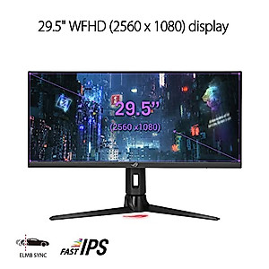 ASUS ROG Strix 29.5” 21:9 HDR Gaming -Monitor(XG309CM) - WFHD (2560 x 1080), Fast IPS, 220Hz, 1ms, Low Motion Blur Sync, G-SYNC Compatible, Tripod socket for streaming, USB Type-C,-KVM support, BLACK