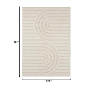 LUXE WEAVERS Modern Geometric Cream 8x10 Area Rug