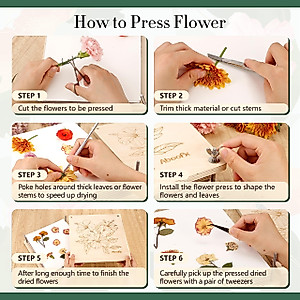 Aboofx Extra Large Flower Press Kit, 10.8" x 10.8" 10 Layers Wooden Flower Pressing Kit with Storage Bag, Flower Pressing Kit for Adults, DIY Pressed Flower Plant Preservation Kit