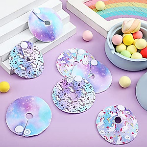 24 Pack Cotton Pads for Feeding Support, Unicorn Feeding Pads Supplies G Shape Pads Button Covers for Care (Unicorn)
