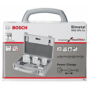 Bosch 2608584670 HSS Bi-Metal Progressor Hole Saw Kit, Blue, Pack of 9