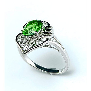 R7542P Filigree Purple Twilight Oval (6x8mm,1.5Ct) Helenite Cute Style Sterling Silver Modern Ring (Purple, 9)