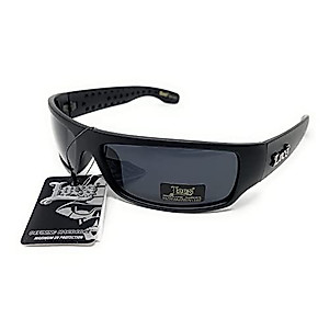 Locs Mad Dog Hardcore Gangster Cholo Narrow Rectangular Sunglasses (Matte Black)