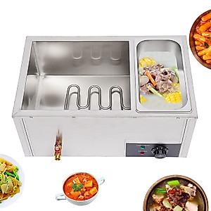 3 Pan Commercial Food Warmer Electric Food Steamer Countertop Adjustable Buffet Server Food Warming Tray Stainless Steel Chafing Dishes Table Steamer Soup Station 850W 110V (3-Pan)
