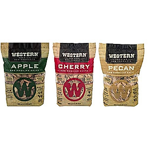 Ultimate Western BBQ Smoking Wood Chips Variety Pack Bundle (3)- Apple, Pecan, and Cherry Flavors
