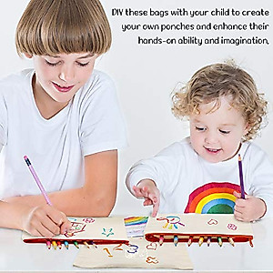 40 Pieces Canvas Zipper Pouch Bags Canvas Pencil Pouch Canvas Makeup Bags Blank Canvas Pencil Case Canvas Cosmetic Bag for Travel DIY Craft School (9.25 x 6.89 Inches, L)