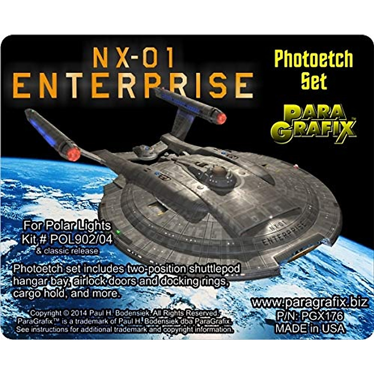 Star Trek - NX-01 Enterprise Photoetch Set for Polar Lights - 1/350 Scale - PGX176