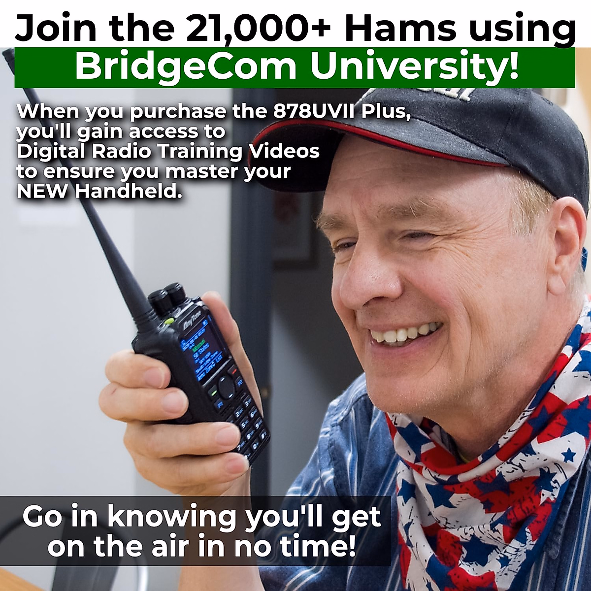 AnyTone AT-D878UVII Plus – Dual Band DMR/Analog 7W VHF, 6W UHF – w/Free $97 Training Course – Bluetooth PTT - Digital/Analog APRS RX & TX - 500K Contacts Plus Great Support from BridgeCom!