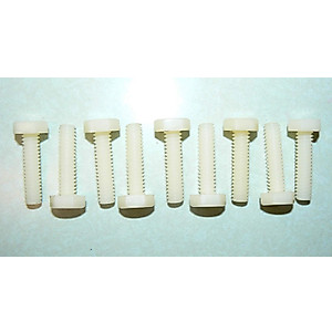 1/4"-20 X 1"Nylon Hex Cap Screws - Fully Threaded - Lot of 50 Pcs.