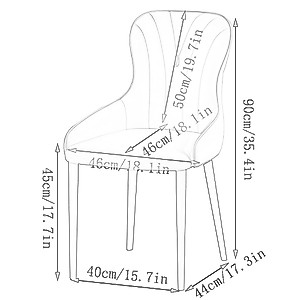 RILOOP Kitchen Napa Leather Dining Chairs Kitchen Living Room Lounge Counter Chairs Sturdy Carbon Steel Metal Legs Household Desk Chair Living Room Chairs/Off White+Grey