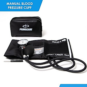 Primacare DS-9193 Classic Series Large Adult Size Professional Blood Pressure Kit with Aneroid Sphygmomanometer, Latex Free Inflation System BP Kit with Nylon Cuff