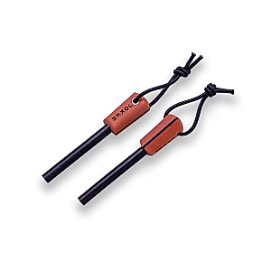 Joker Survival Knife Lynx CN111-F, Handle Canvas Micarta Orange, Blade 4.13 inches Böhler N695, with Kydex Sheath and Fire Starter, Tool for Fishing, Hunting, Camping and Hiking