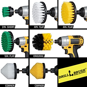 Drill Brush Power Scrubber by Useful Products - Carpet Cleaner - Toilet Bowl Cleaner - Kitchen Set - Car Cleaning Kit - Glass Cleaner - Upholstery Cleaner - Bathroom Cleaner - Shower Cleaner