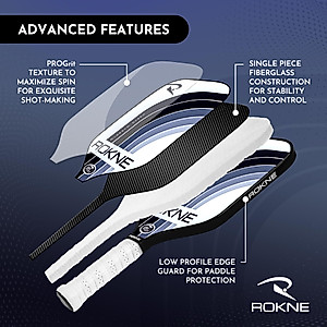 ROKNE Curve Classic Pickleball Paddle | USAPA Approved Fiberglass Pickleball Paddles | Elevate Your Game with Precision Engineering & Comfort | ProGrit Texture for Max Spin & Power | Paddle