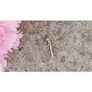 Dazzlingrock Collection 0.05 Cttw Round White Diamond Lowercase Initial 'k' Pendant Necklace with 18 inch Silver Chain for Women in 14K Solid White Gold