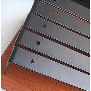 4 Pack - L 8" x H 6" x W 1.5", 5mm Thick Rustic Shelf Bracket, Iron Shelf Brackets, Metal Shelf Bracket, Industrial Shelf Bracket, Modern Shelf Bracket, Decorative Shelving, Shelf Supports with Screws