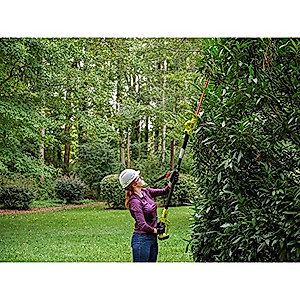 RYOBI ONE+ 18V 18 in. Cordless Battery Pole Hedge Trimmer with 2.0 Ah Battery and Charger