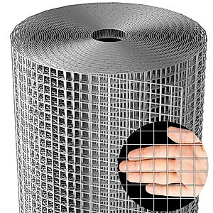 AMAGABELI GARDEN & HOME Hardware Cloth 1/2 Inch 48inx100ft 19 Gauge Vinyl Coated Square Chicken Wire Fence Mesh Roll Raised Garden Bed Plant Supports Poultry Netting Cage Snake Fence BG483