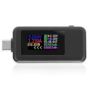 Type-C USB Tester,DC430V USB Power Meter,USB C Power Tester Voltage Current 2 in 1 Meter Voltmeter Ammeter Color Screen