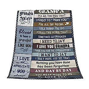 CIUGOIG Gifts for Grandpa Blanket Retirement Gift from Granddaughter Flannel Throw Blankets 50"X60"