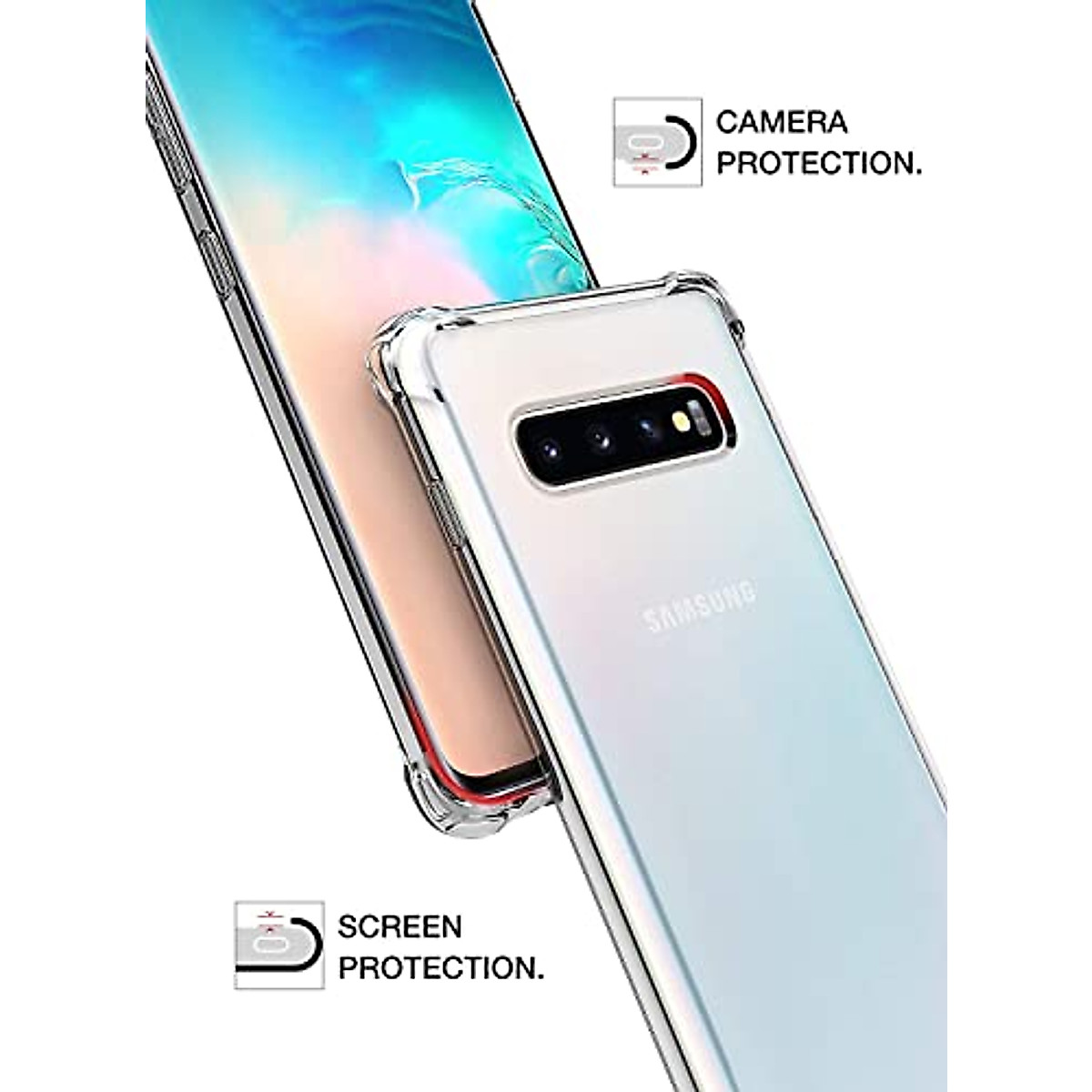 KIOMY Galaxy S10 Plus Case Ultra Crystal Clear Shockproof Bumper Protective for Samsung Galaxy S10 Plus S10+ Transparent Pure TPU Slim Fit Gel Flexible Cell Phone Back Cover Men Women