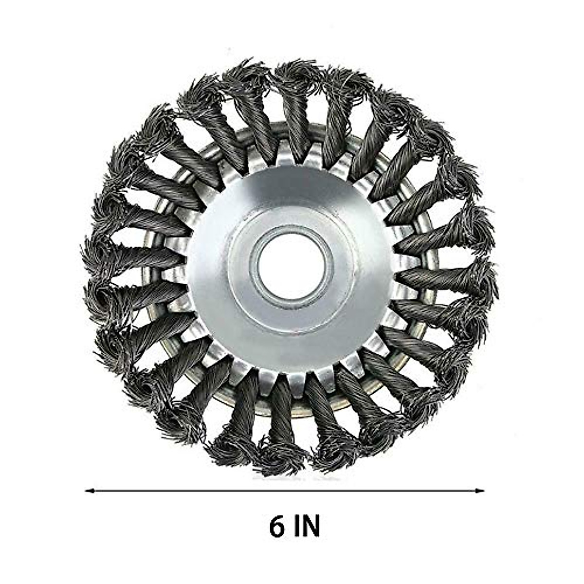 Steel Wire Weed Trimmer Head Grass Brush Cutter with Adapter Kit for String Trimmers Garden Brush Cutting Head Metal Joint Twist Knot Lawn Mower for String Trimmers, Rust Removal, Lawn Mower (6 inch)