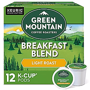 Green Mountain Coffee Roasters Breakfast Blend Single-Serve Keurig K-Cup Pods, Light Roast Coffee, 12 Count